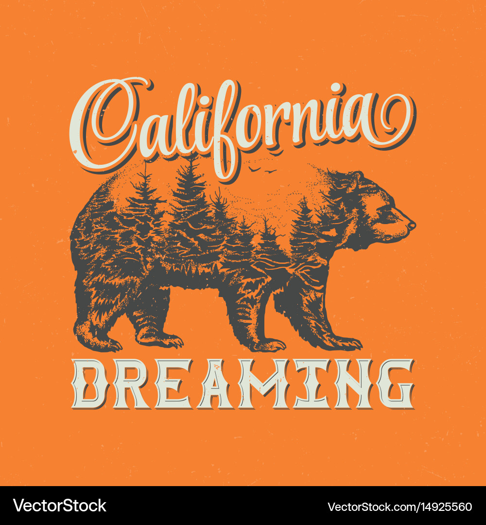 California dreaming t-shirt label design Royalty Free Vector Image ...
