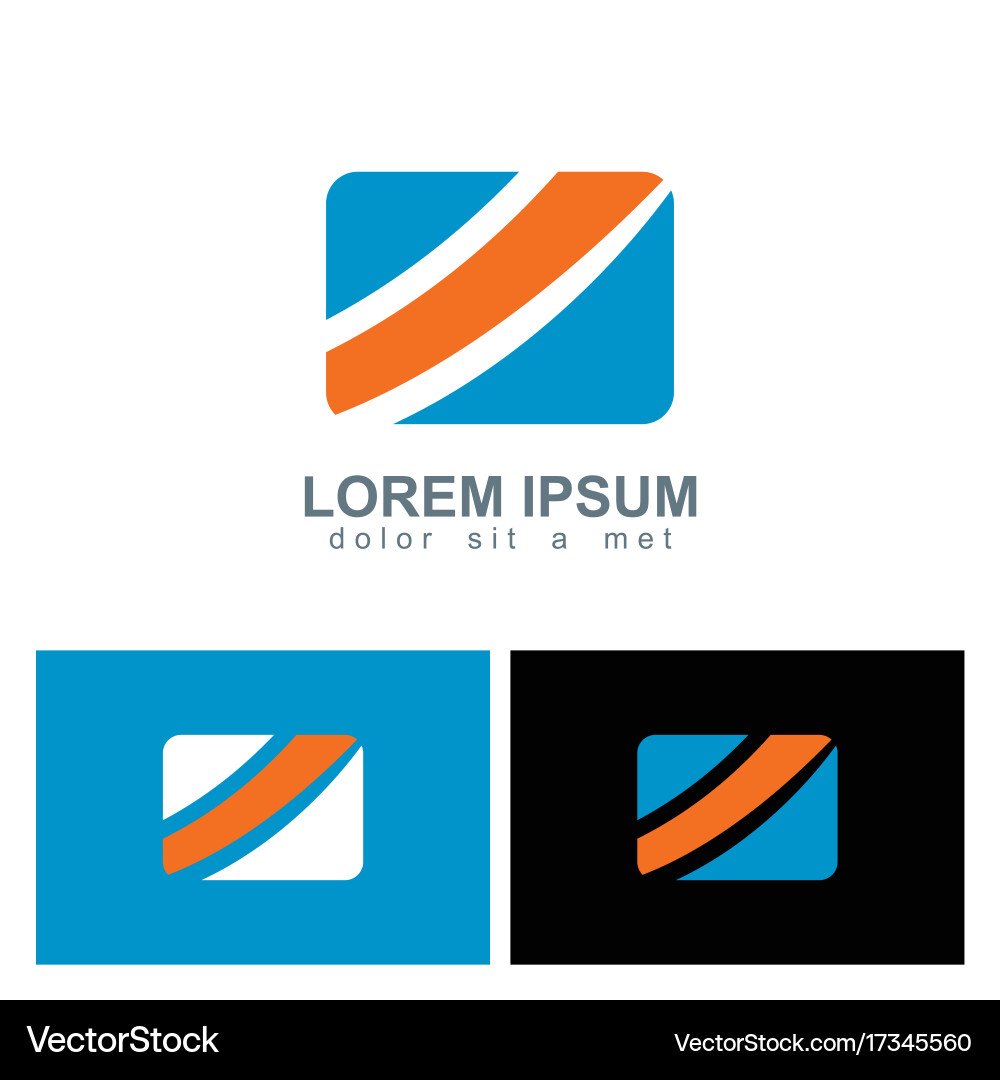 Square shape colored business logo Royalty Free Vector Image