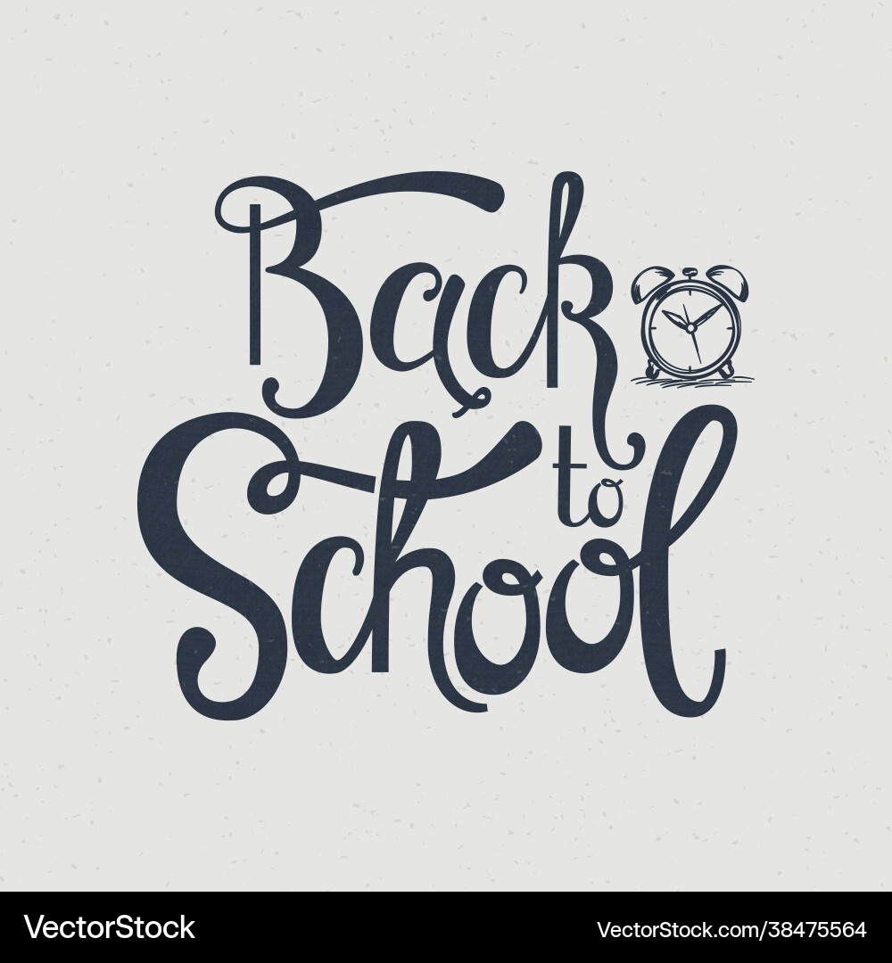 Back to school hand lettering Royalty Free Vector Image