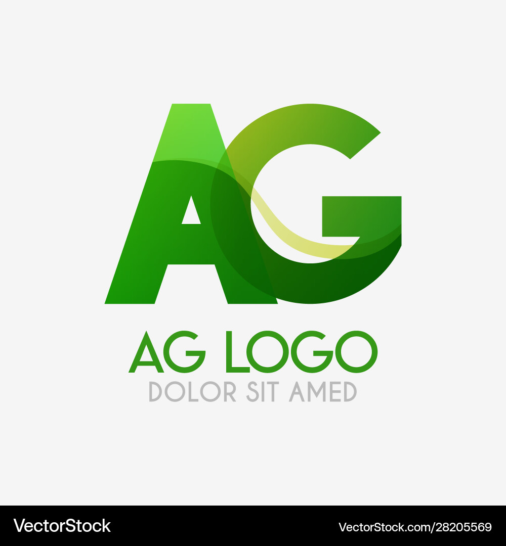 Ag logo with striking colors and gradations Vector Image