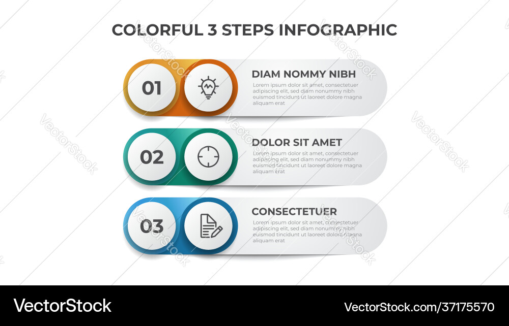 3 points steps infographic element template Vector Image