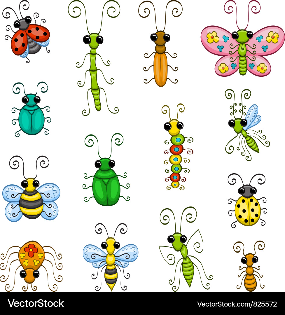 Cartoon insects Royalty Free Vector Image - VectorStock