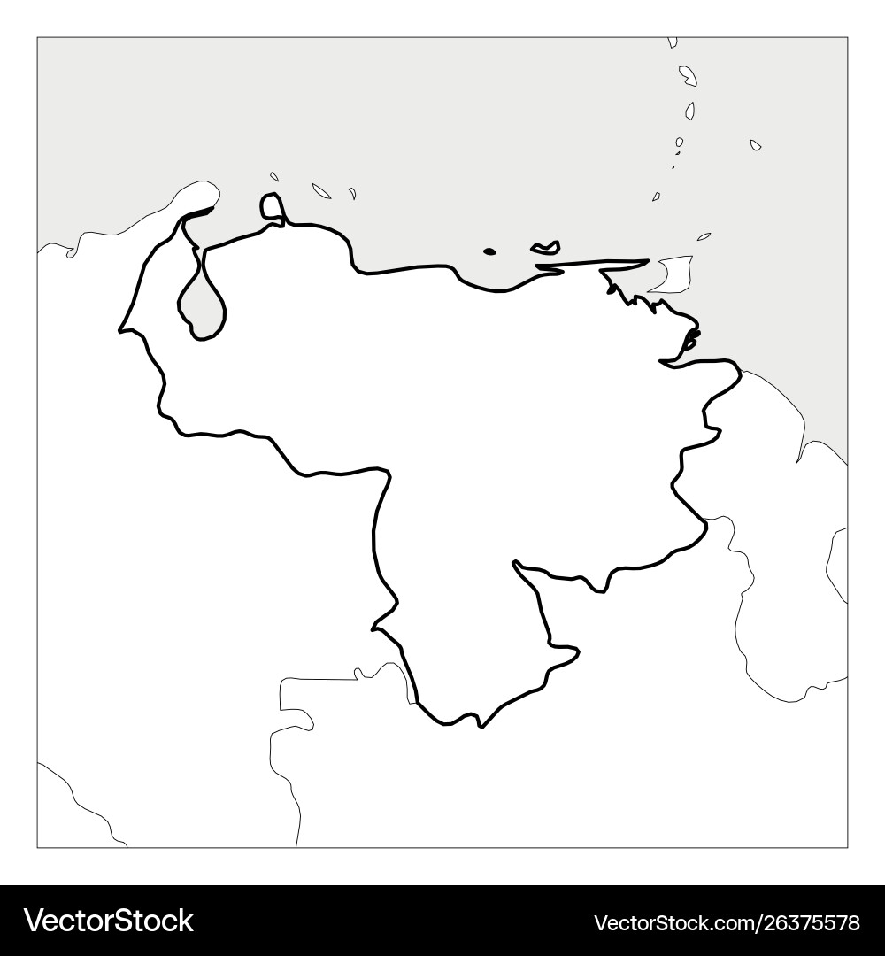 Map venezuela black thick outline highlighted Vector Image