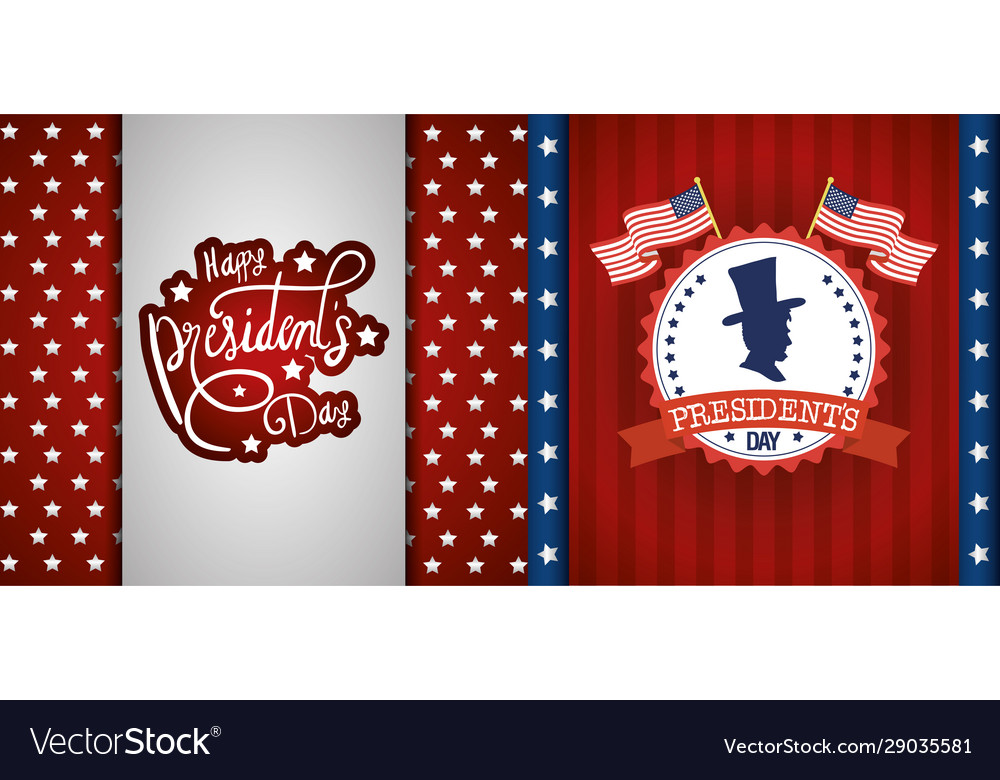 Bundle presidents day two emblems Royalty Free Vector Image