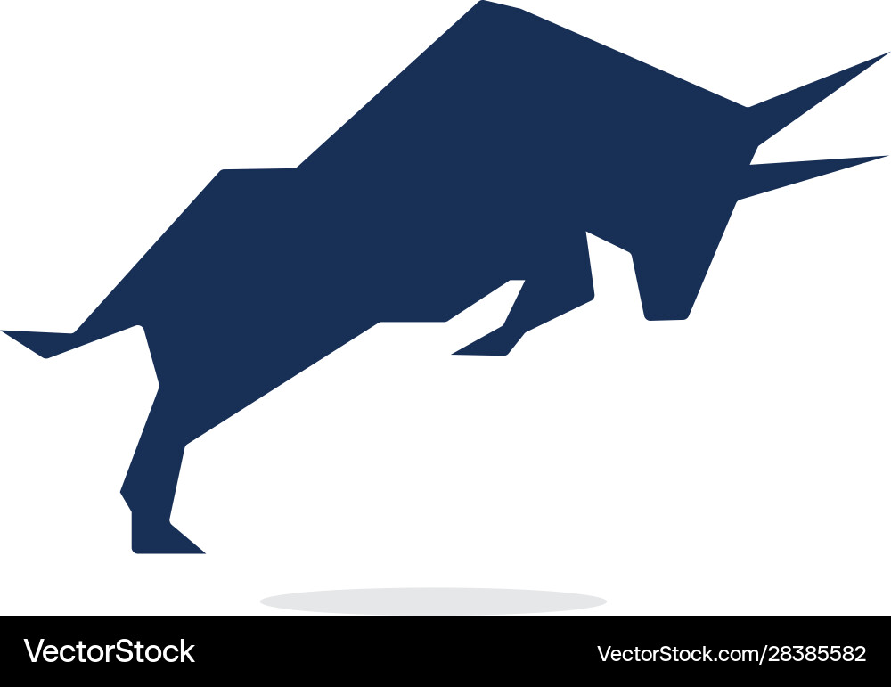Bull logo design simple animal logo Royalty Free Vector