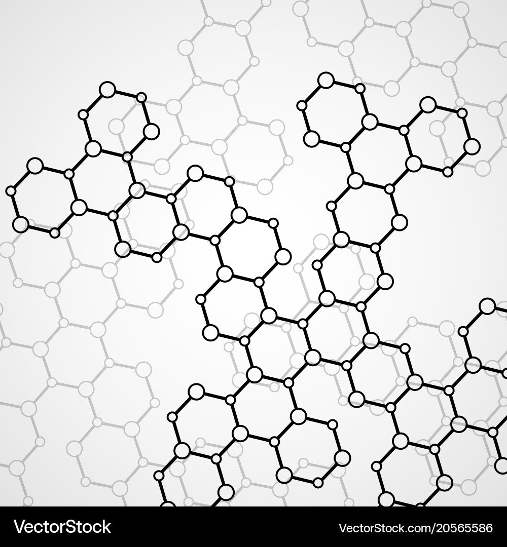 Hexagonal molecule structure of dna Royalty Free Vector