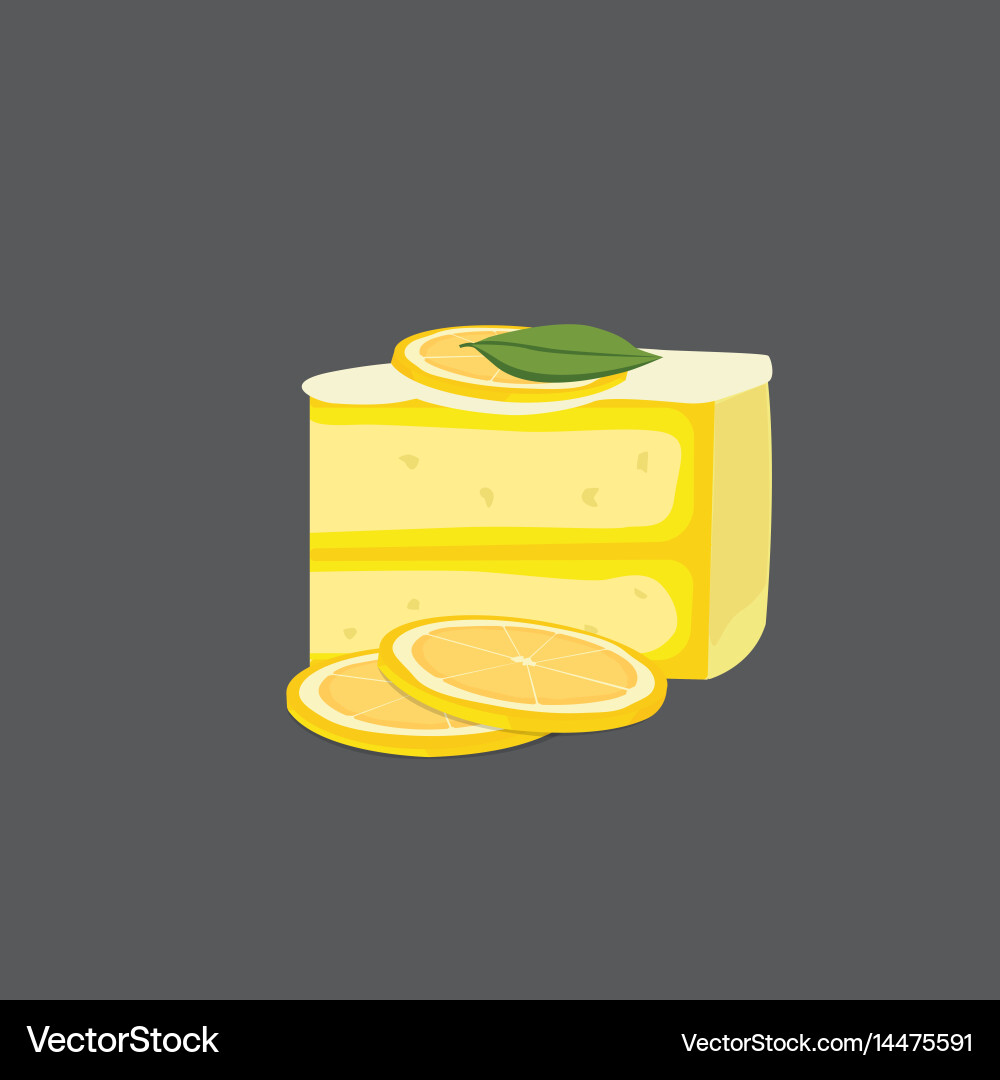 Lemon cheesecake modern cake Royalty Free Vector Image
