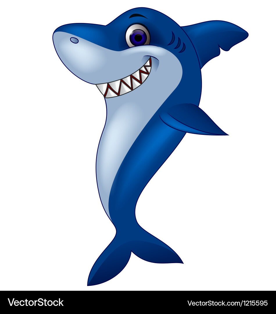 Smiling shark cartoon Royalty Free Vector Image
