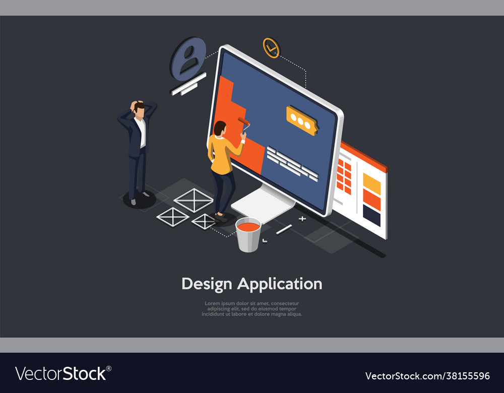 Application design development process concept art