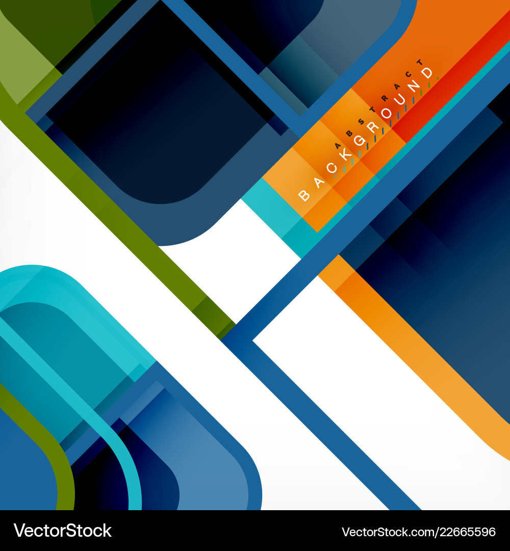 Colorful round squares modern geometric background