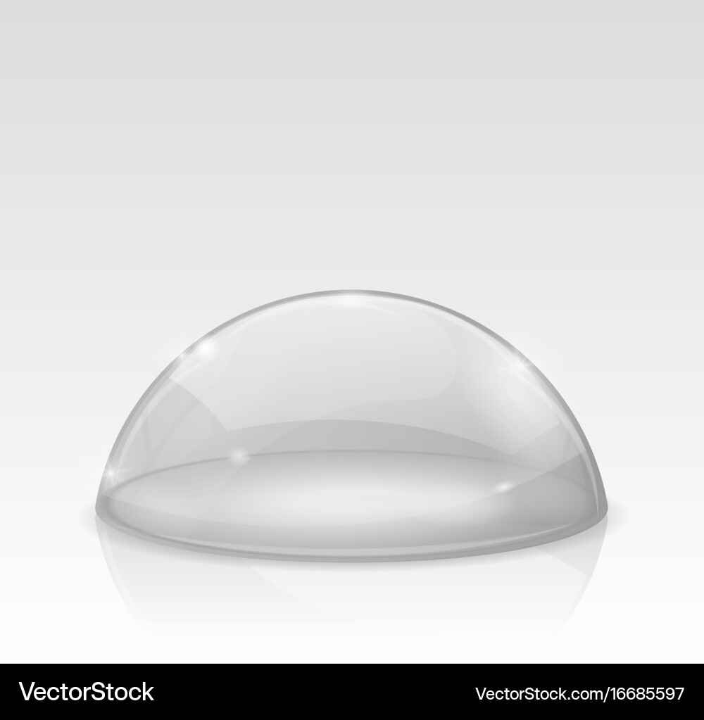 Transparent white dome glass semi-sphere Vector Image