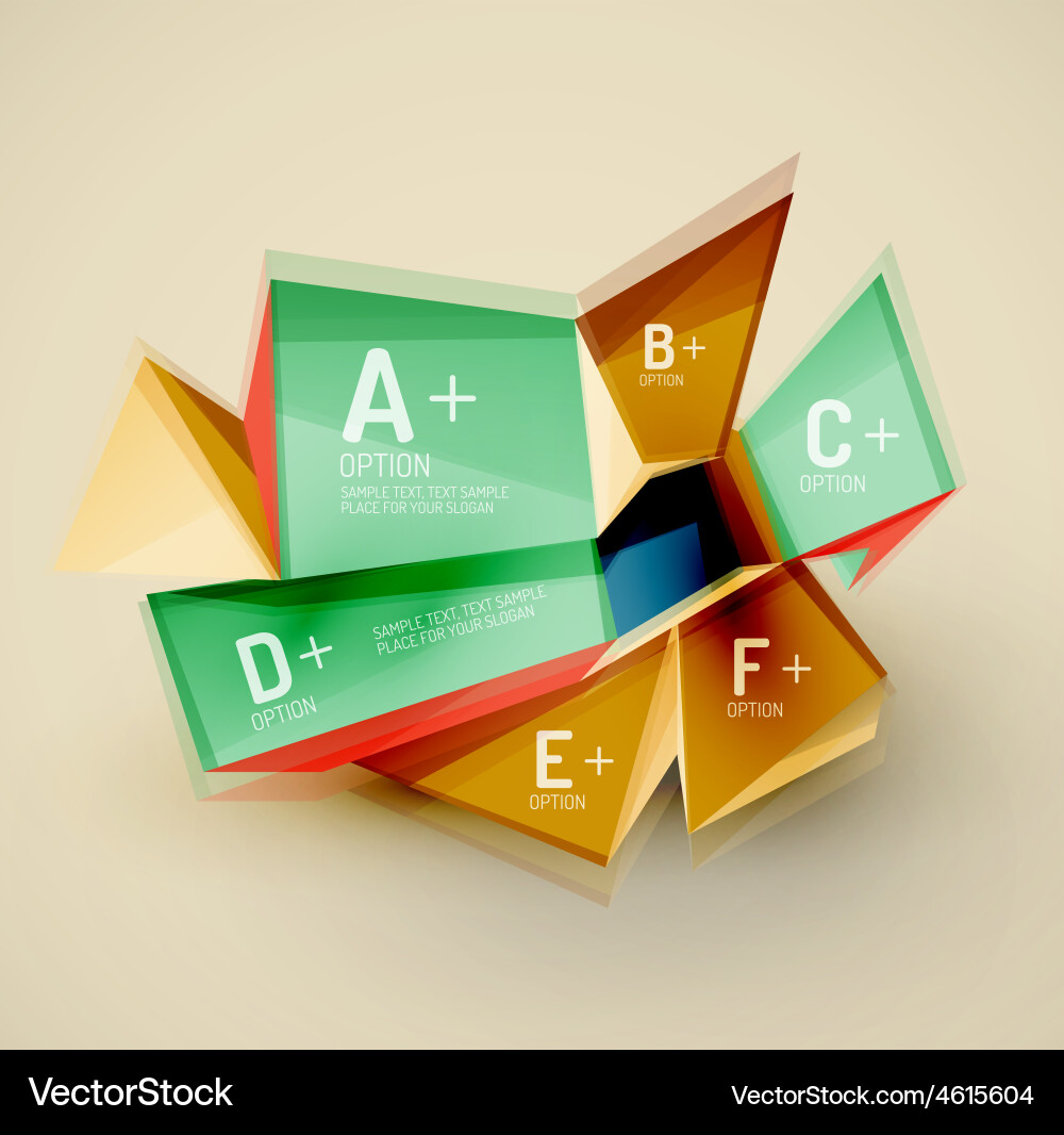 Geometric shapes with sample text abstract Vector Image