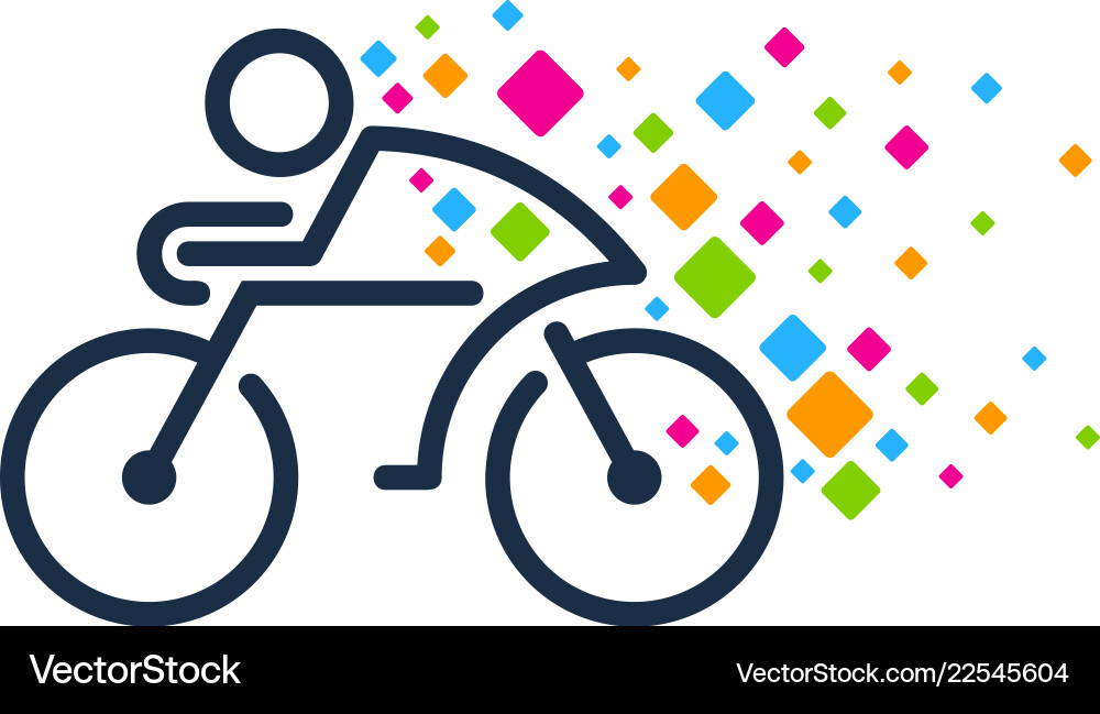 Pixel bike logo icon design Royalty Free Vector Image