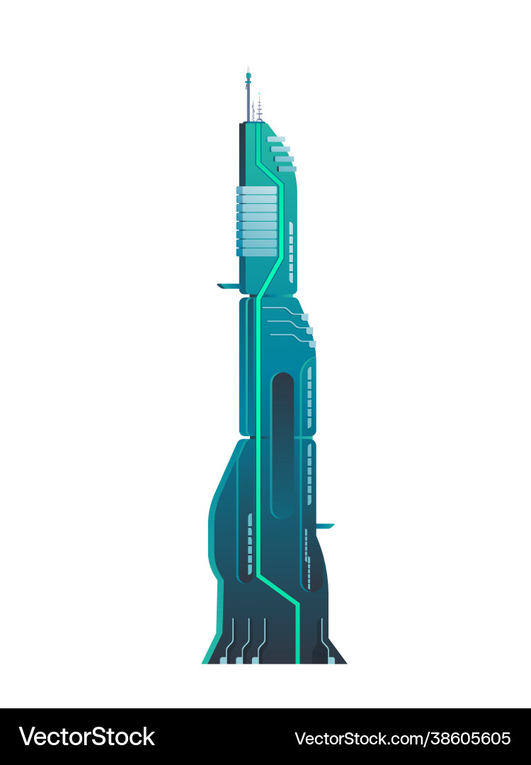 Futuristic urban architecture building Royalty Free Vector