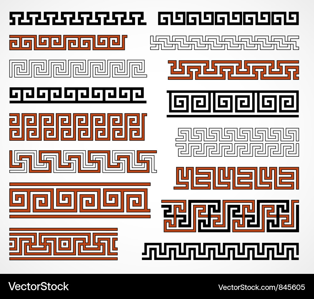 Greek style borders Royalty Free Vector Image - VectorStock