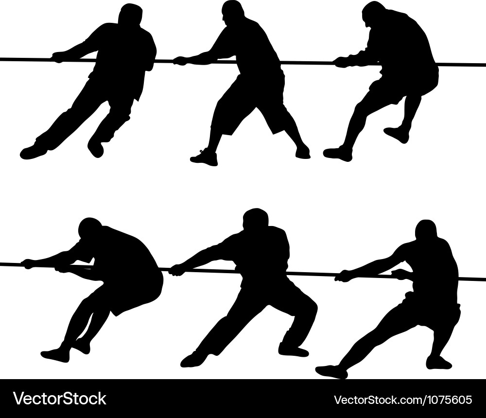 People pulling rope Royalty Free Vector Image - VectorStock