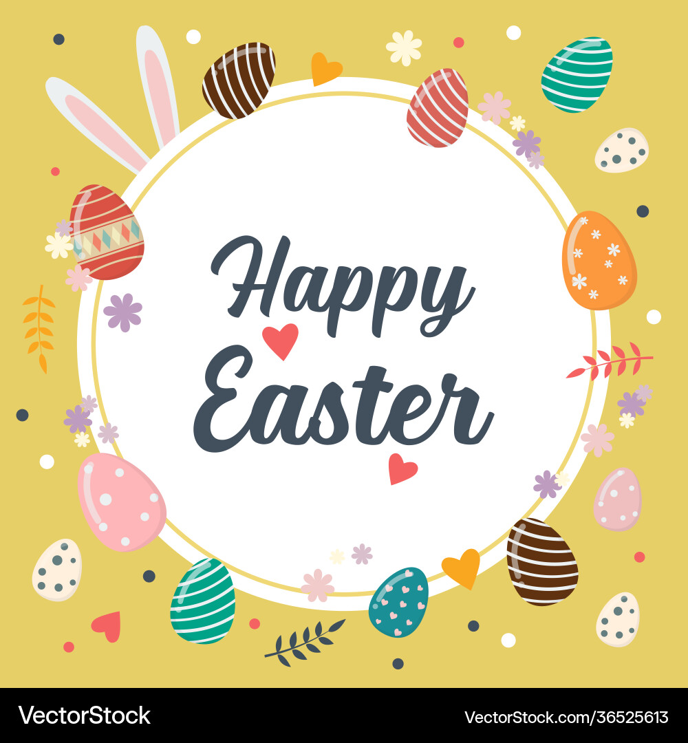 Easter eggs happy poster Royalty Free Vector Image