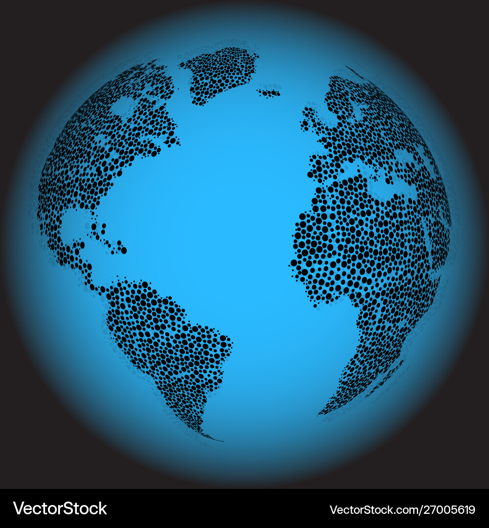 Abstract globe earth round dots Royalty Free Vector Image