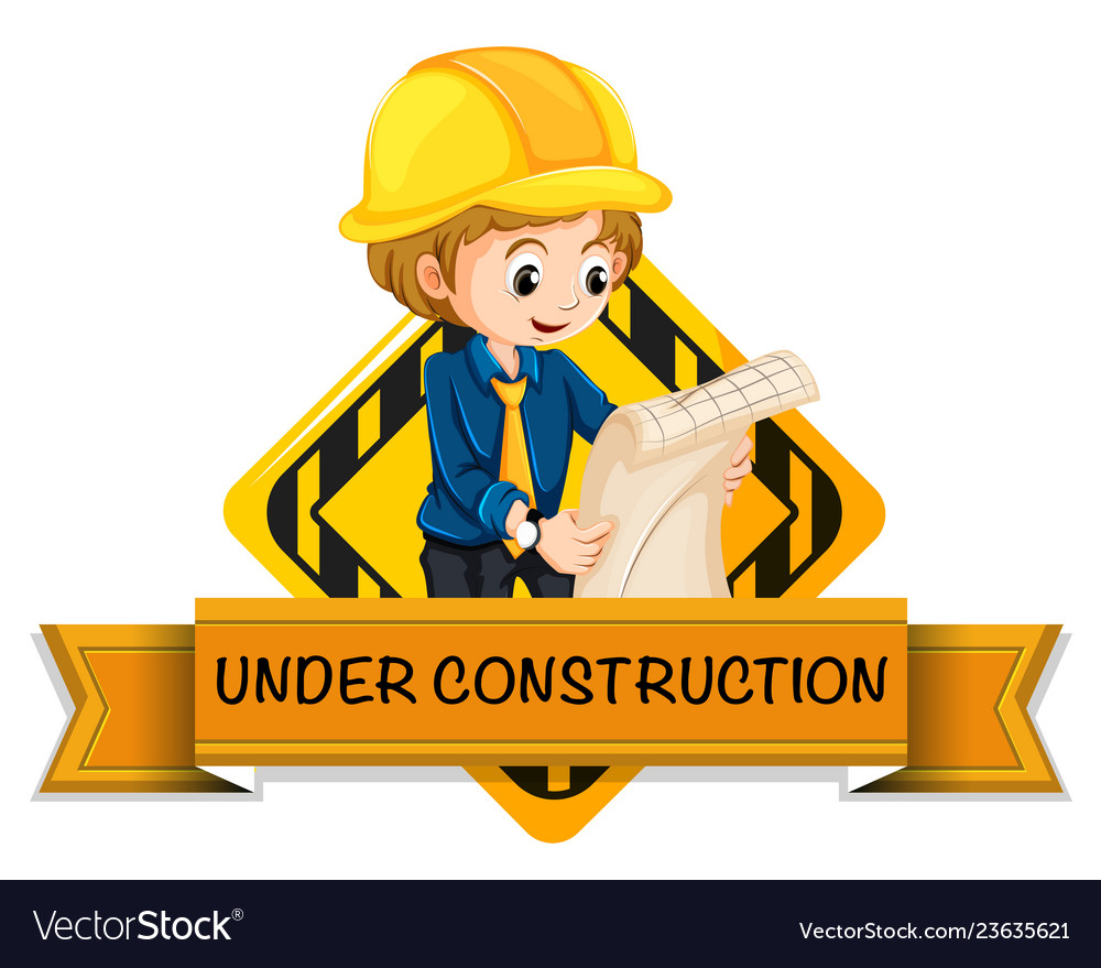 Engineer under construction logo Royalty Free Vector Image