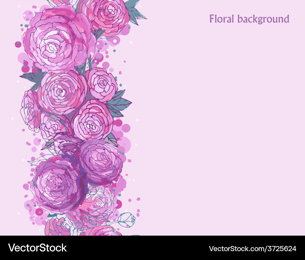 Floral watercolor border Royalty Free Vector Image