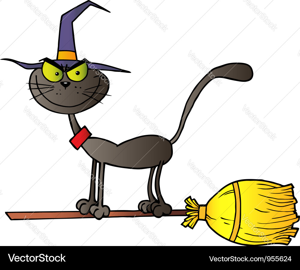 Halloween Witch Cat Royalty Free Vector Image - VectorStock
