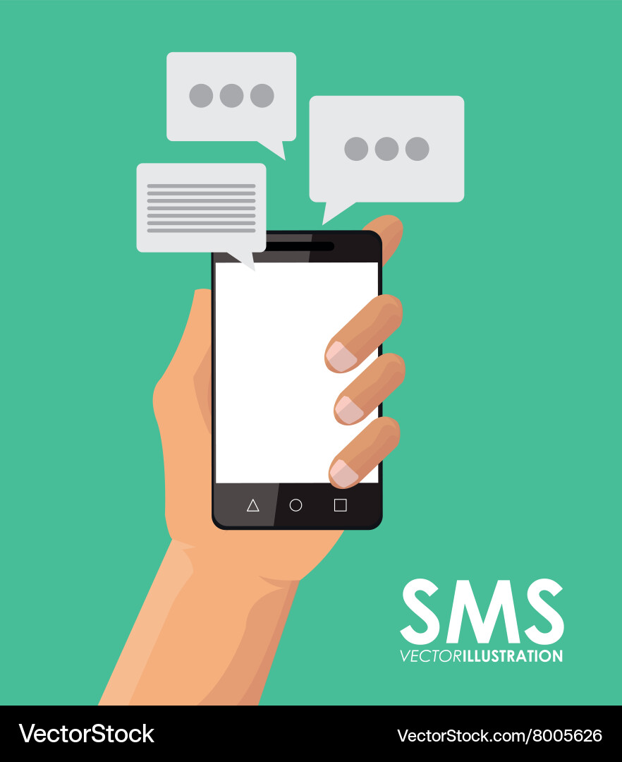 Sms and smartphone icon design Royalty Free Vector Image