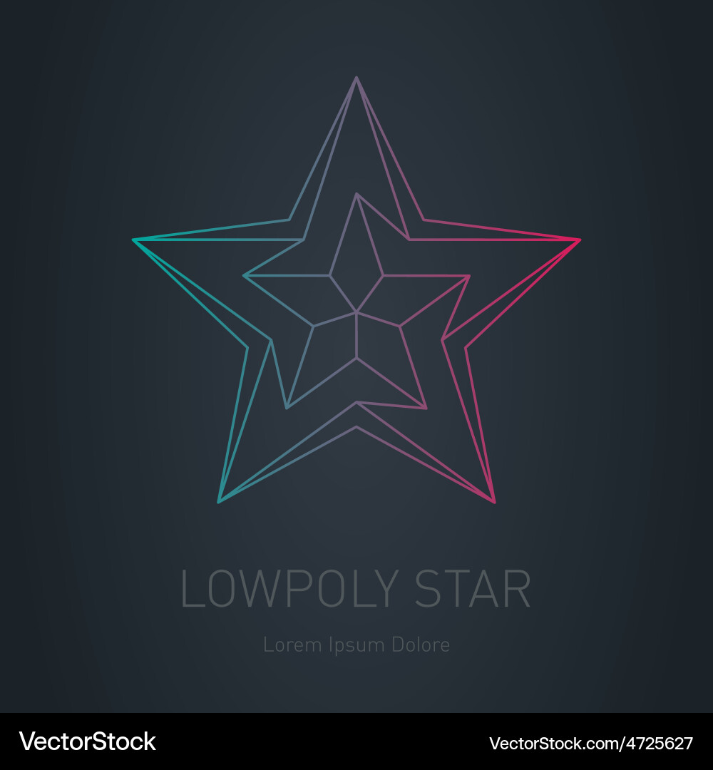 Star logo low poly impossible figure lowpoly Vector Image