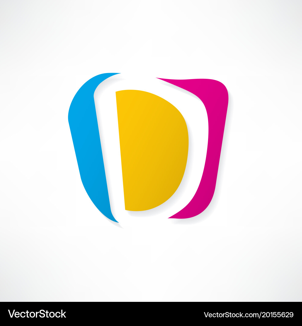 Abstract icon based on the letter d Royalty Free Vector
