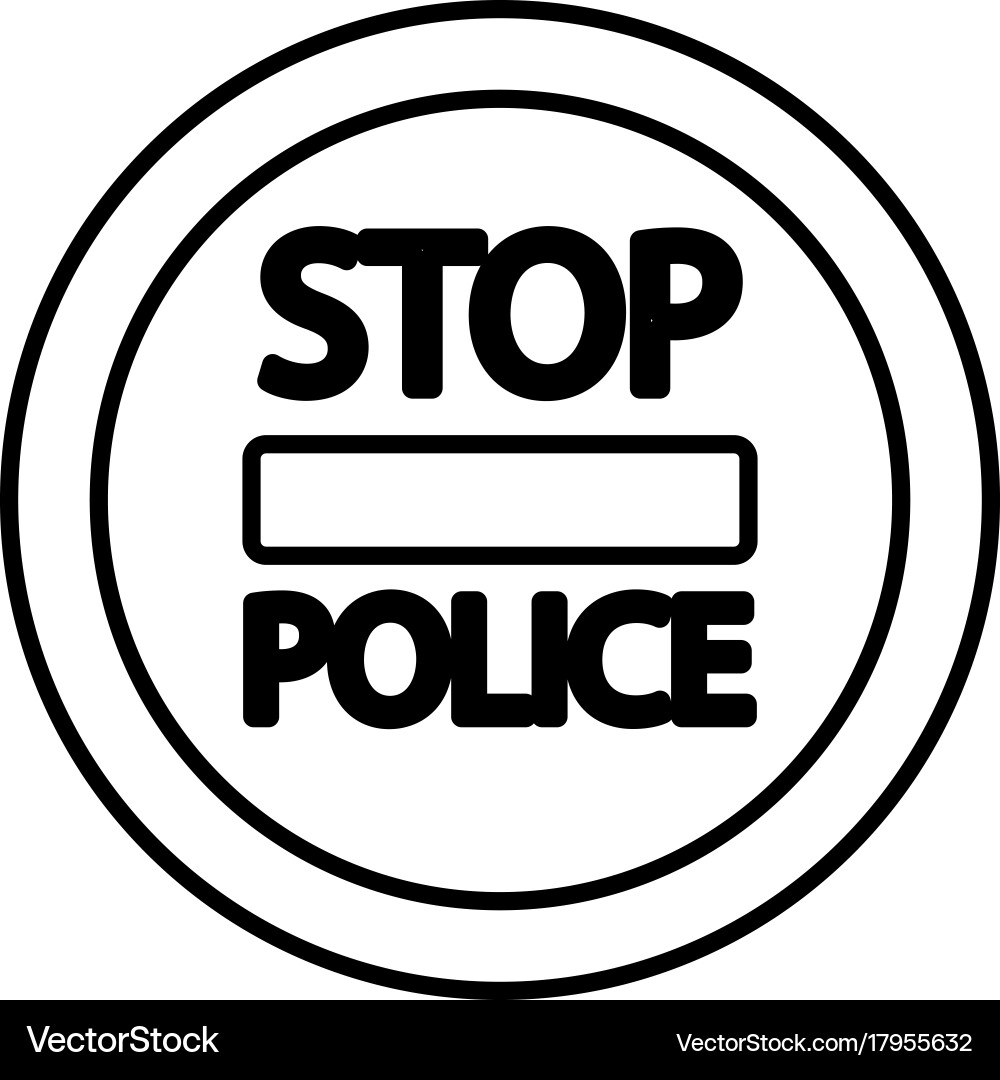 Stop police road sign icon Royalty Free Vector Image