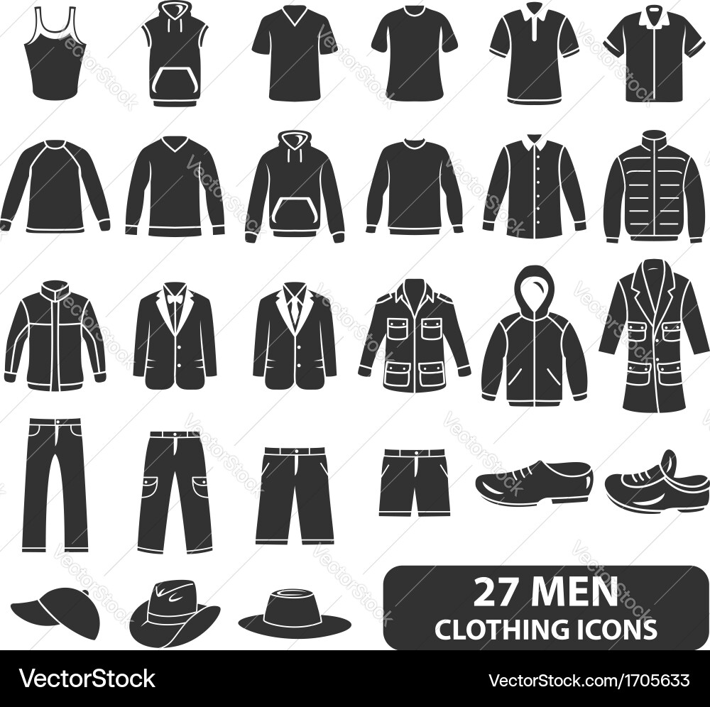 Men Clothing Icons Royalty Free Vector Image - VectorStock