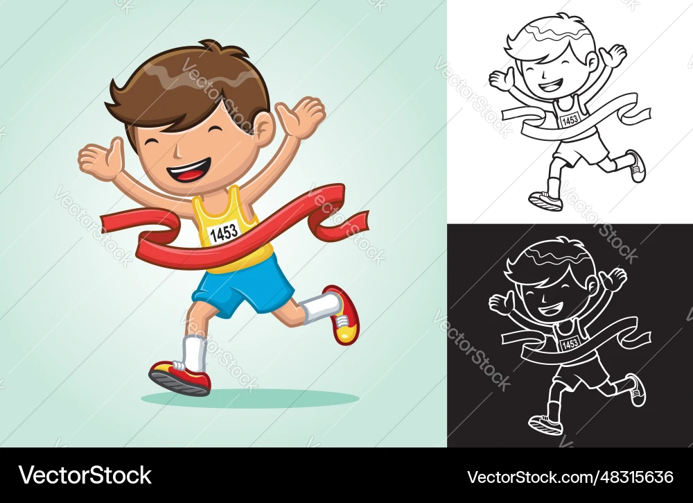 Win Race Clipart Cartoon Woman Winning Race Before Man Stock Vector