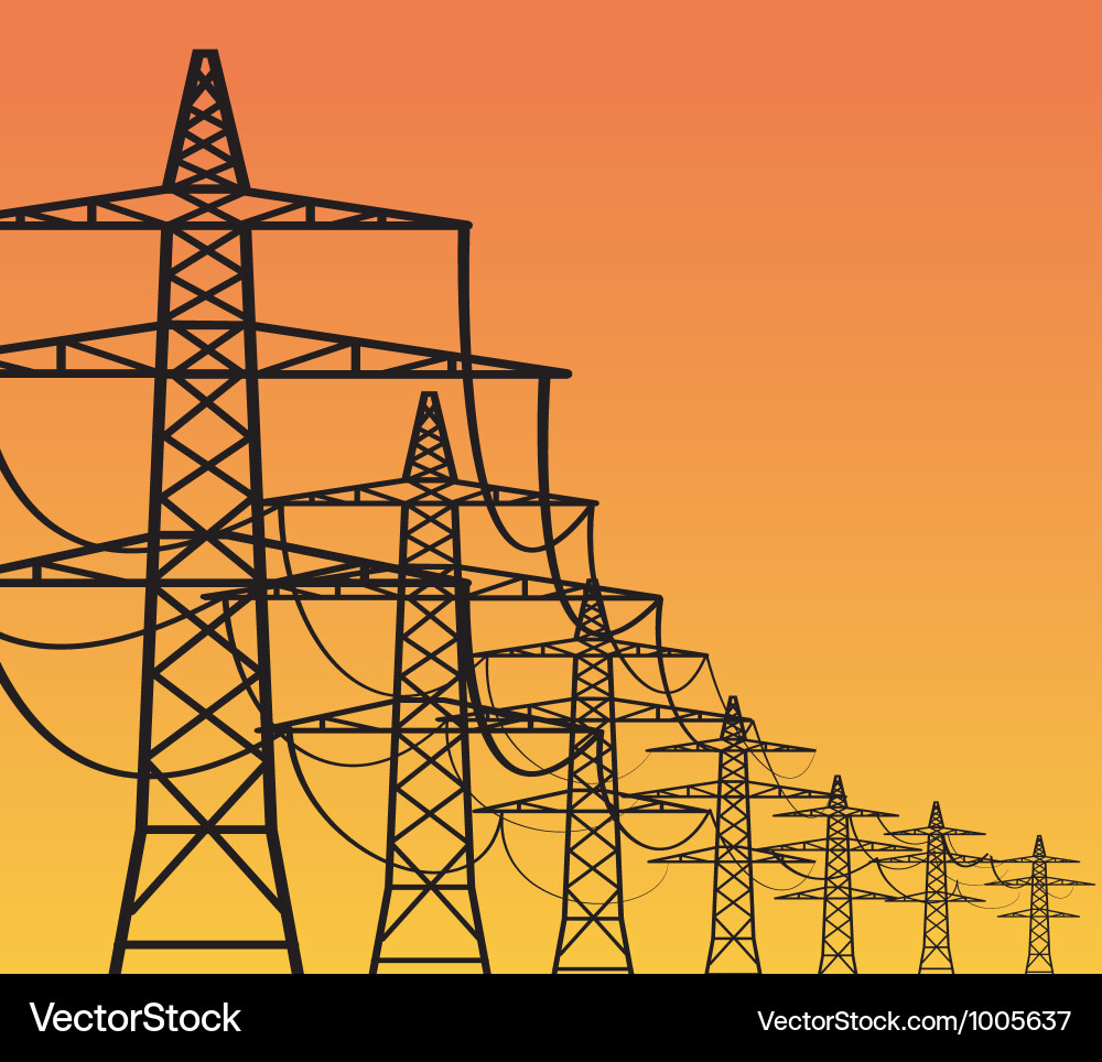 Electricity Pylons Royalty Free Vector Image - VectorStock