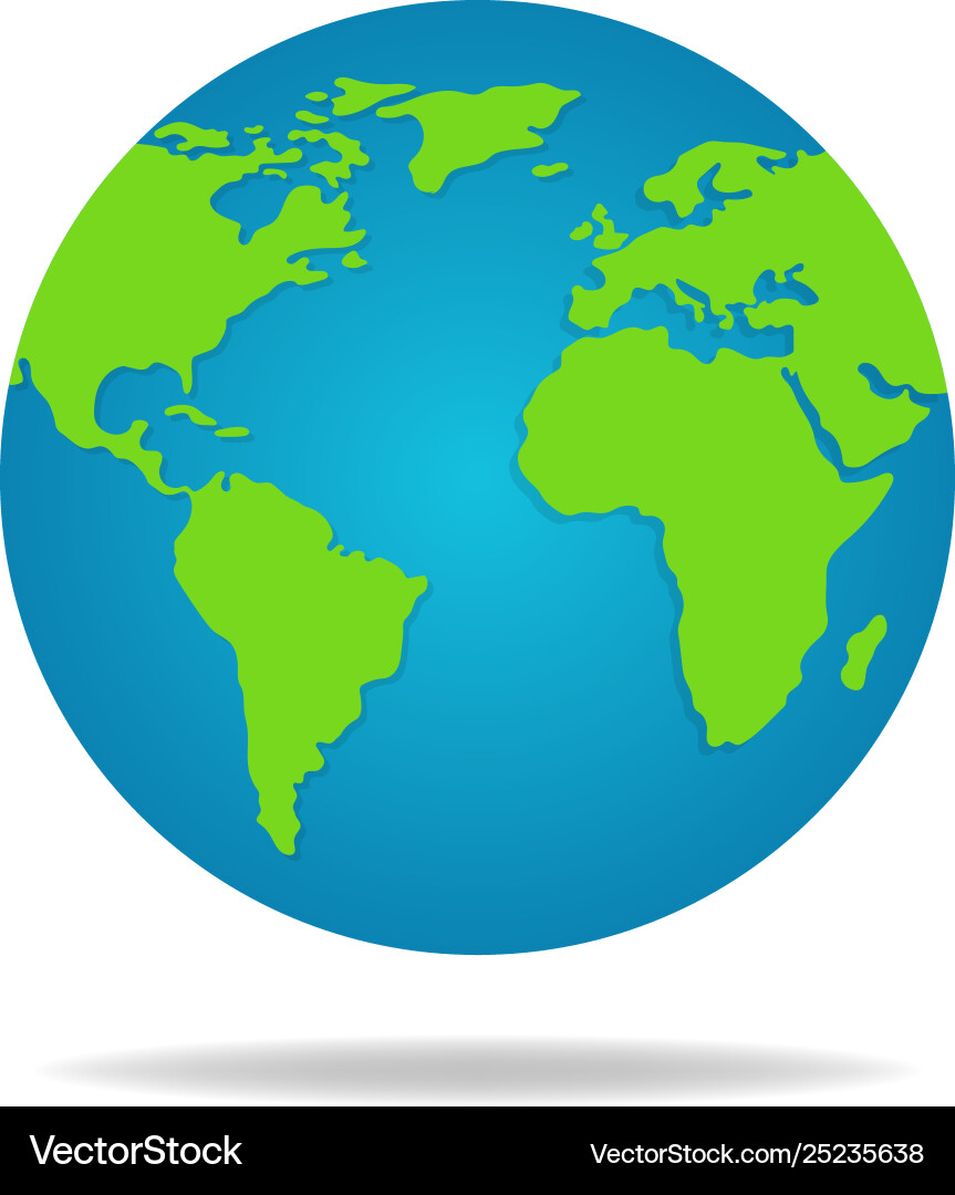 Earth globe isolated on white background Vector Image