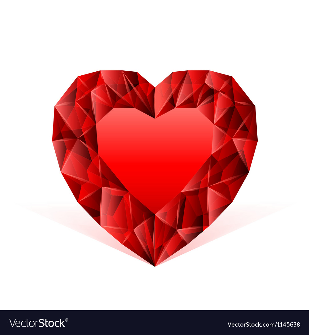 Ruby heart red Royalty Free Vector Image - VectorStock