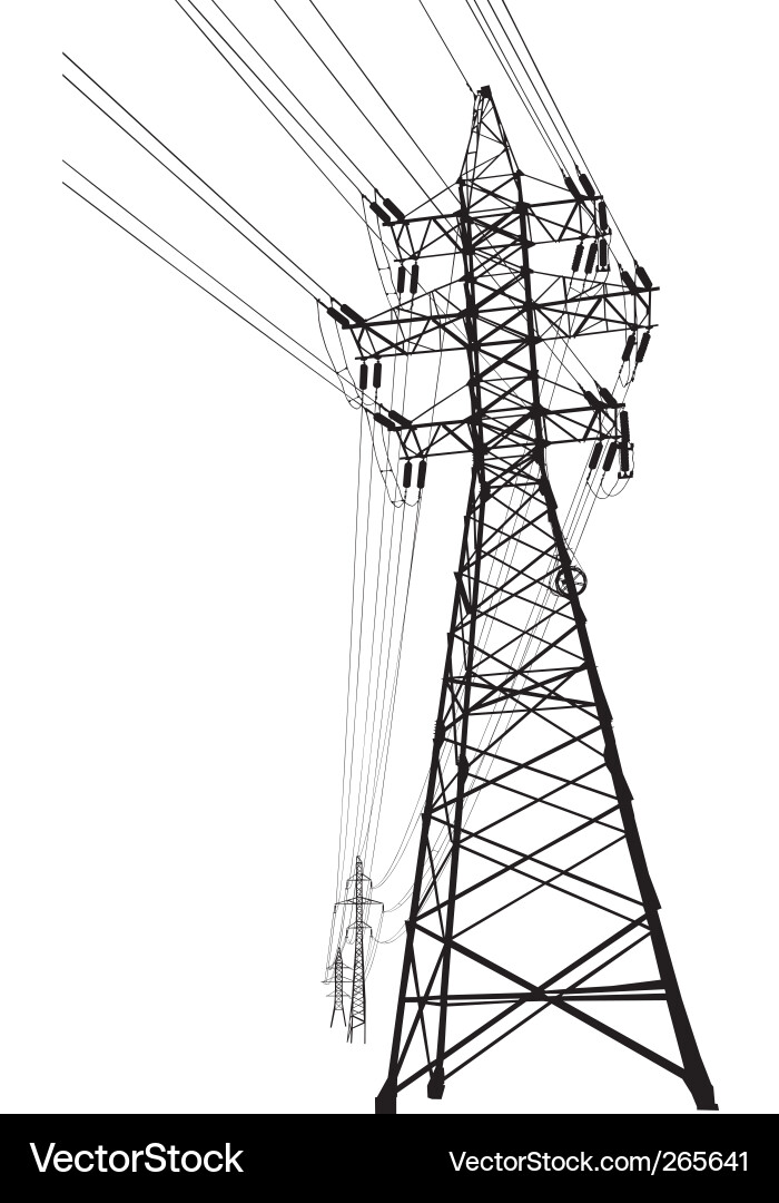 High voltage power line Royalty Free Vector Image