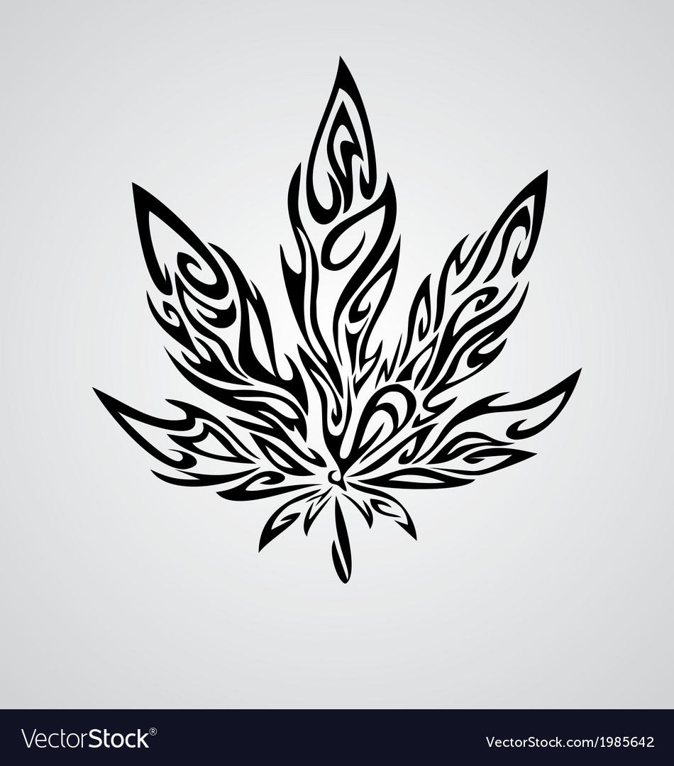 Tribal Marijuana Leaf Royalty Free Vector Image