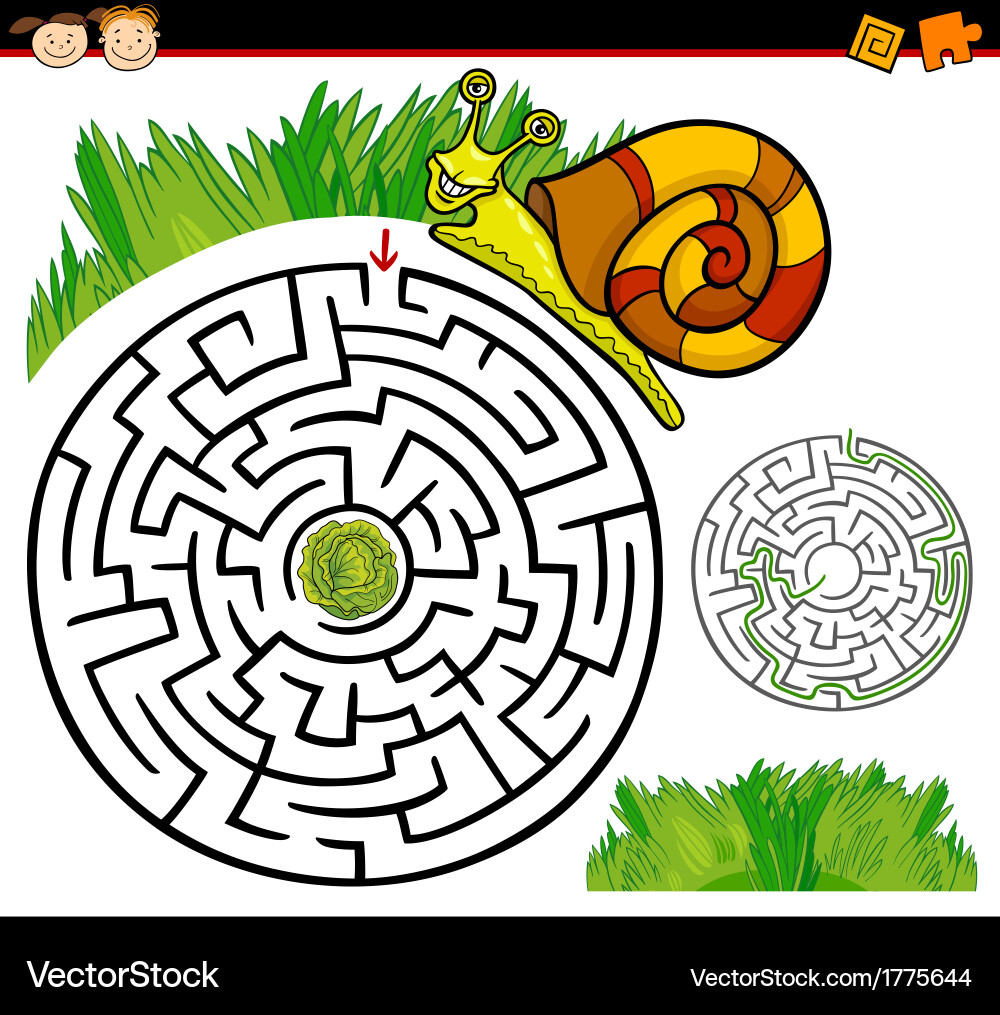 Cartoon maze or labyrinth game Royalty Free Vector Image
