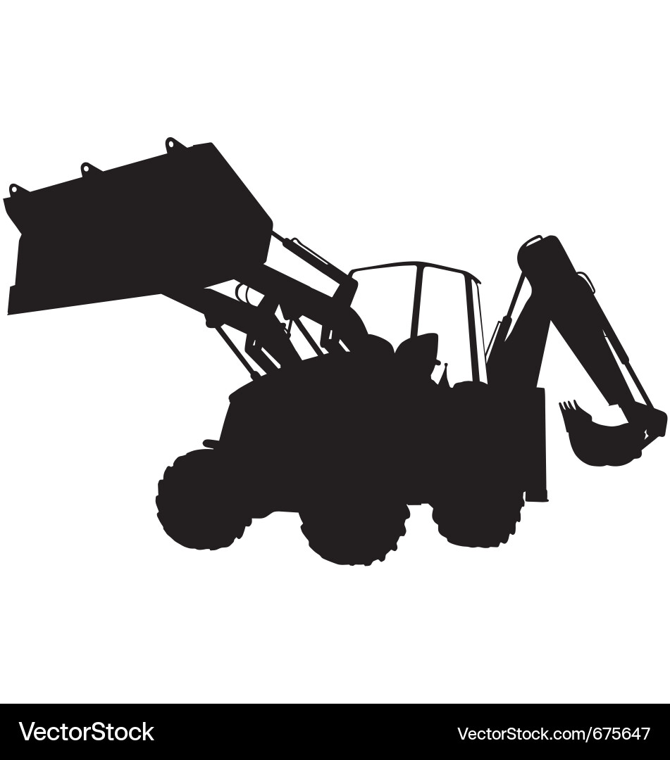 Digger silhouette Royalty Free Vector Image - VectorStock