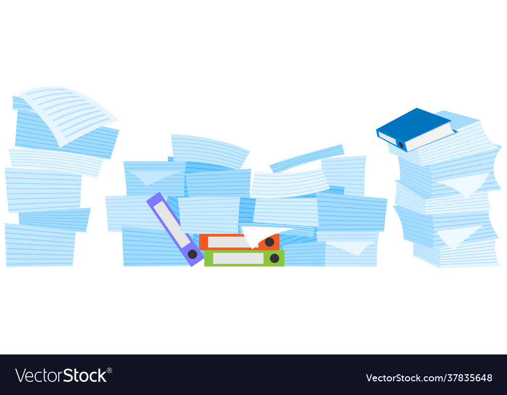 Stack documents and assignments on folder Vector Image