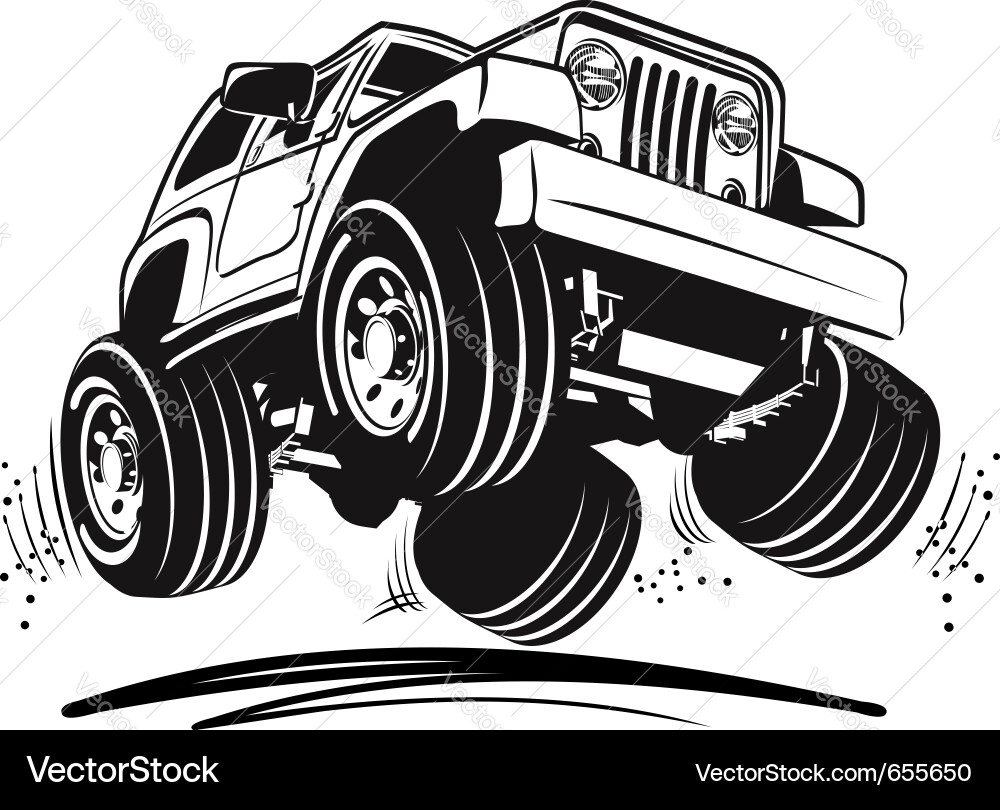 Cartoon jeep Royalty Free Vector Image - VectorStock