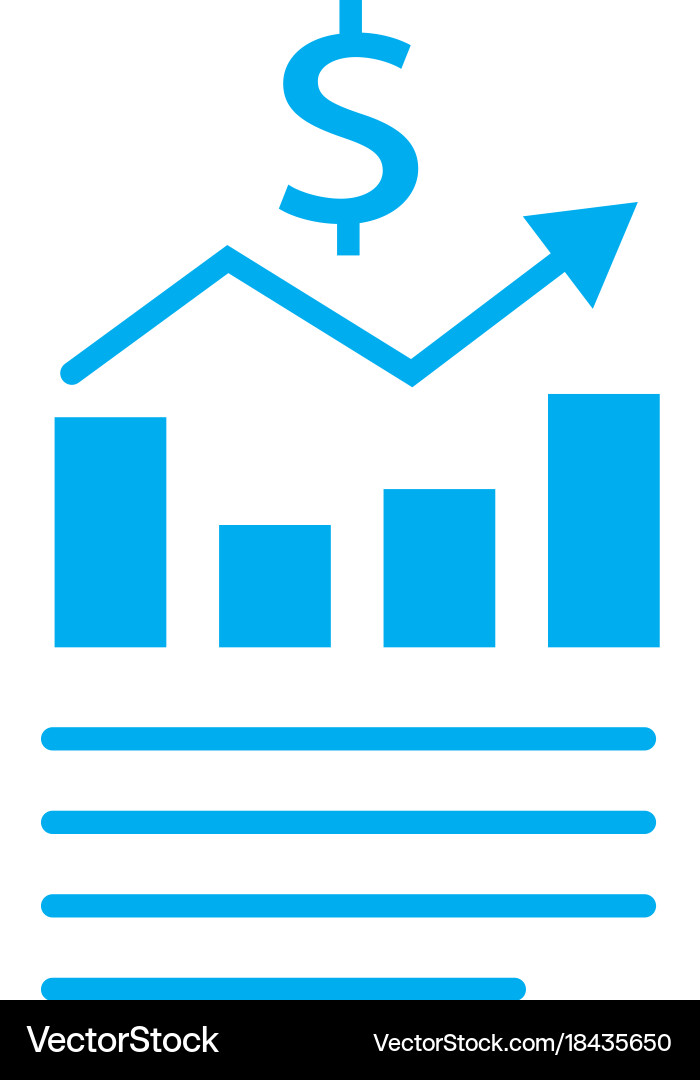 Financial report icon on white background Vector Image