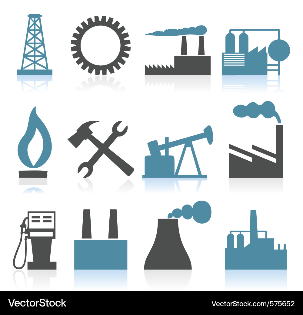 Industrial icons Royalty Free Vector Image - VectorStock