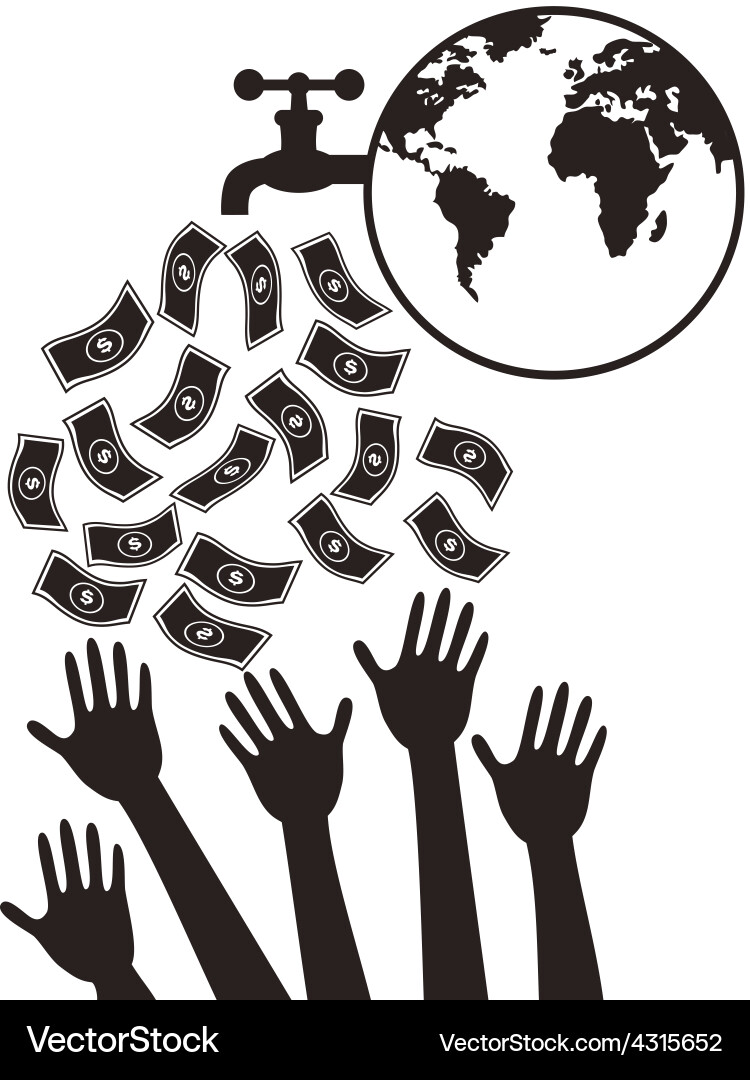 Water tap money dripping Royalty Free Vector Image