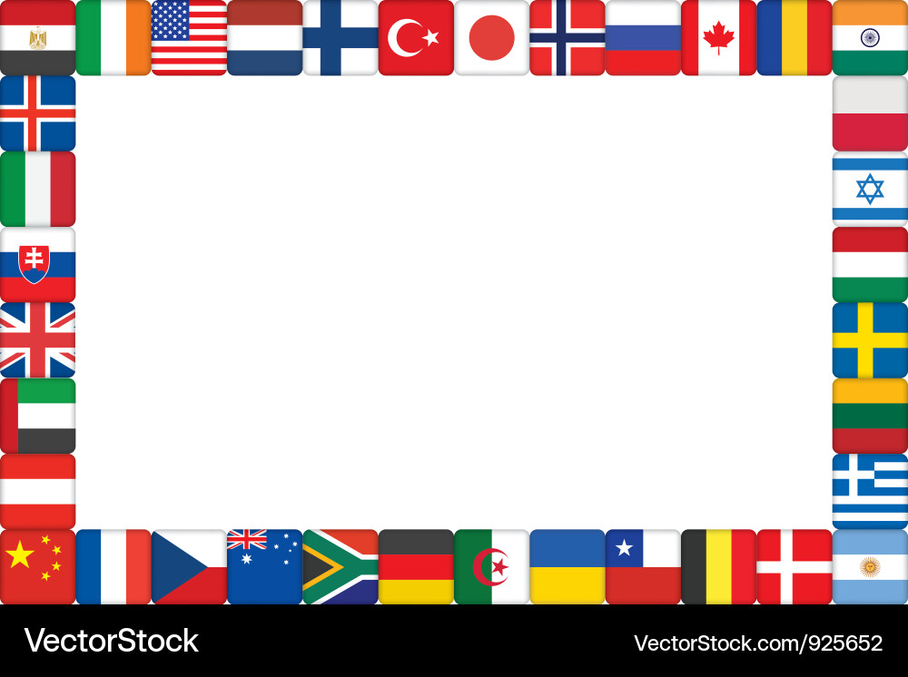 World flag icons frame Royalty Free Vector Image