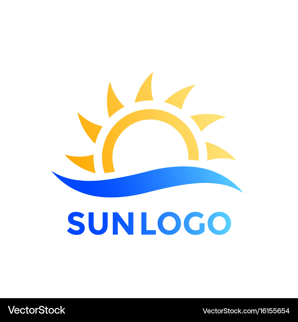 Sun and wave logo element Royalty Free Vector Image