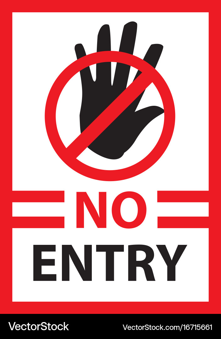 No entry sign Royalty Free Vector Image - VectorStock