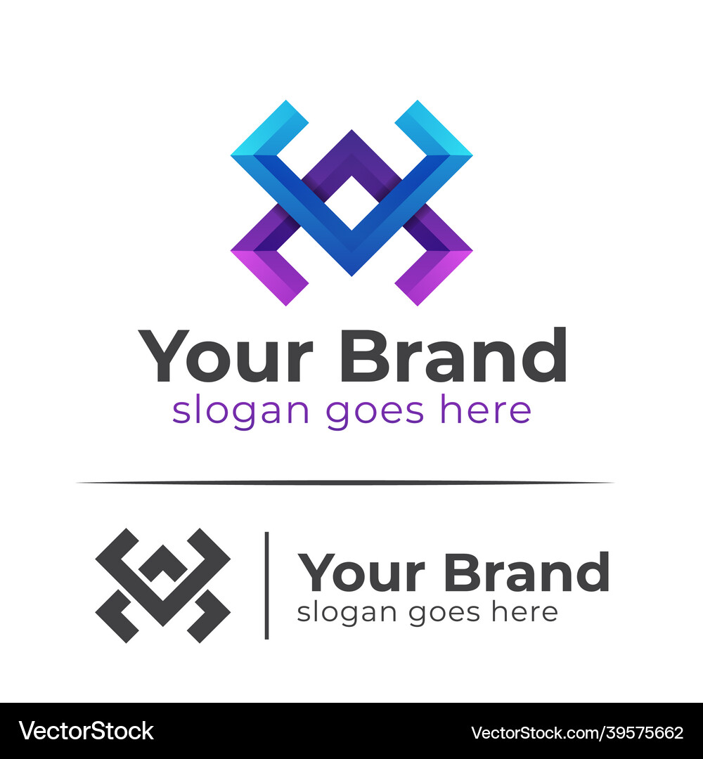 Modern code logos of initial letter av symbol Vector Image