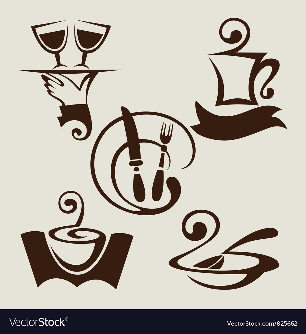 Restaurant menu symbols Royalty Free Vector Image