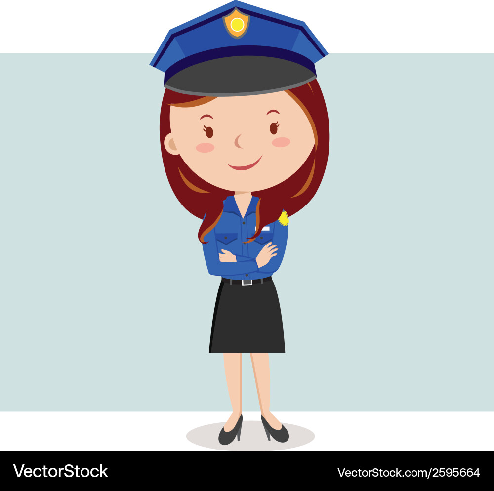 Cartoon police officer or Policewoman Royalty Free Vector Image ...