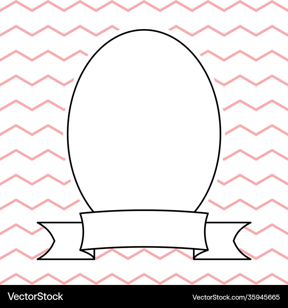 Hand drawn decorative photo frame on pastel pink Vector Image